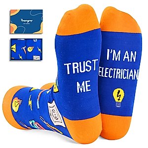 HAPPYPOP Unisex Electrician Socks Electrician Gifts For Men Electrical Engineering Gifts Professional Electricians Gifts
