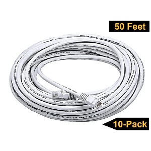 iMBAPrice 15 ' Cat5e Network Ethernet Patch Cable, 10 Pack, White (IMBA-CAT5-15WT-10PK)