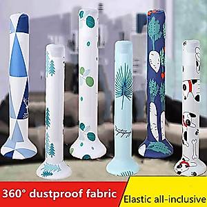 Yrzper Tower Fan Dust Cover Moisture proof Dustproof Tower Cover Washable Tower Sleeve Dust Proof Protective Cover Dustproof & Moisture-Proof for Household Tower Fan Pedestal (Green plants, Larger)