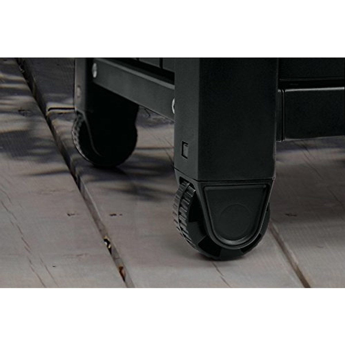 Keter Unity XL Portable Outdoor Table and Storage Cabinet with Hooks for Grill Accessories-Stainless Steel Top for Patio Kitchen Island or Bar Cart, Dark Grey