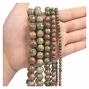 NHBT YU 4/6/8/10/12mm Natural Stone Green Stone Round Beads Loose Spacer Bead for Jewelry Making DIY Accessories T87 (Color : H8588, Item Diameter : 10mm)