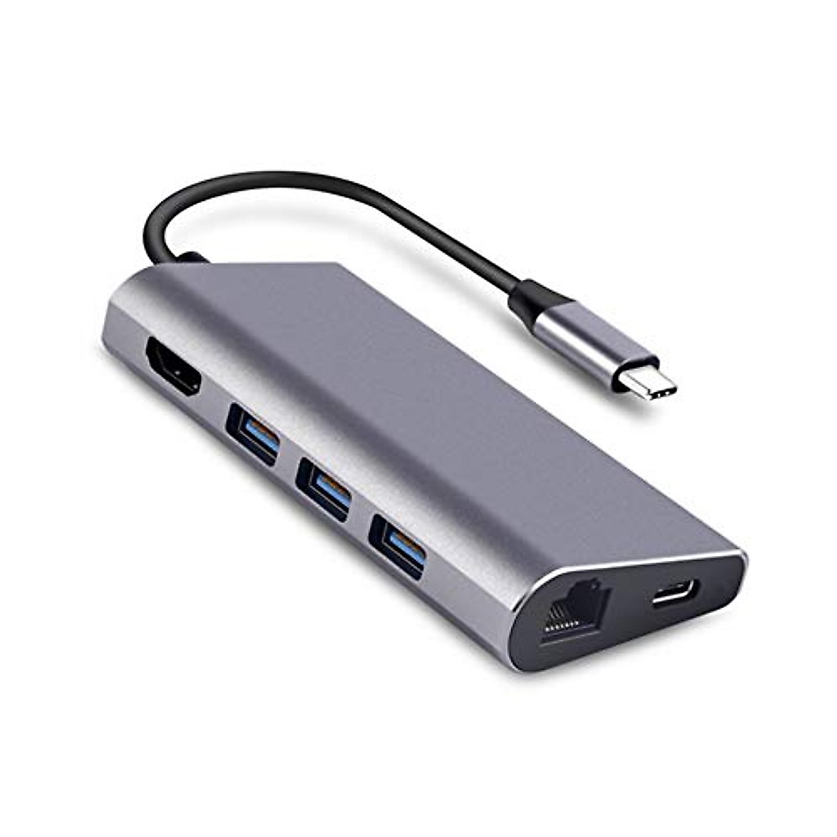 XUNMAIFHB Portable Docking Station,Type-c Dock Type-c to hdmi/Type-c hub Reader + Network Card hub USB3.0, RJ45, USB-C PD, 4K HDMI Fast Transmission