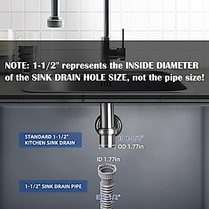 iFealClear 2 Pack 1-1/2" P-Trap Pipe, Flexible Sink Drain Pipe with 2 Rubber Sealing Rings, Flexible Drain Pipe Expandable 11"-34.5" P Trap Tubing Pipe for Kitchen Sink & Garbage Disposal, Gray