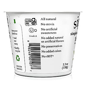 siggi’s® Icelandic Strained Nonfat Yogurt, Vanilla, 5.3 oz. Single Serve Cup – Thick, Protein-Rich Yogurt