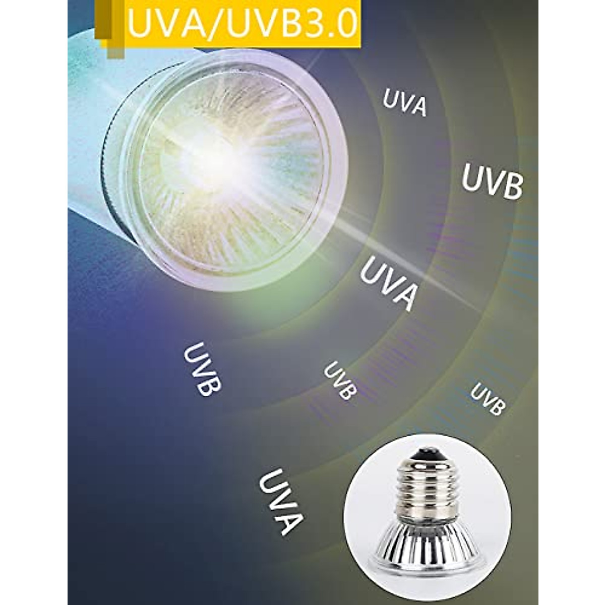 XJhoma Reptiles Habitat Sun Heat Lamp Bulb UVA/UVB Used on E27 Lamp Light Base(Not Included) [Power:50W, Voltage:220V, 4PCS]