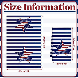 Patelai 4 Pcs Patriotic Kitchen Towels 4th of July Kitchen Dish Towels Memorial Day Bath Hand Towels Farmhouse Red White Blue Tea Towels Independence Day Star Kitchen Towels for Kitchen Bathroom Home