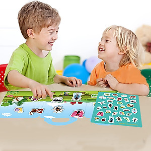 Sticker Books for Kids, Window Clings for Kids Toddlers, Reusable Activity Book Vehicle Insect Ocean Animal for Boys Girls Preschool Educational Travel Toys Birthday Gifts for Kids 3 4