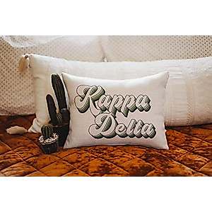 Sorority Shop Kappa Delta Pillow – Retro Design, 12" x 16" Lumbar Pillow Sorority