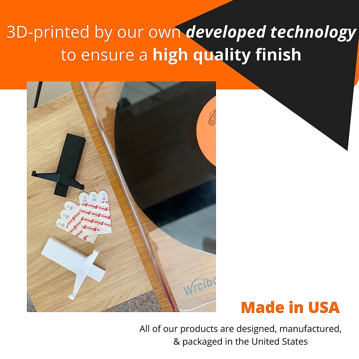 3d Lasers Lab Wall Mount Vinyl Record Display/Shelf [5-pk] - Display Your Albums Without Damaging Your Walls, Perfect for Office, Home, Dorms, and Apartments (Black, 5)