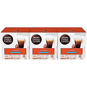 Nescafe Dolce Gusto Coffee Pods, Lungo Decaffeinato, 16 capsules, Pack of 3