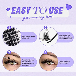 Cluster Lashes Wispy Eyelash Extensions 3D Flat DIY Flat Lash Clusters Individual Faux Mink Lashes False Eyelashes Pack by ALICE