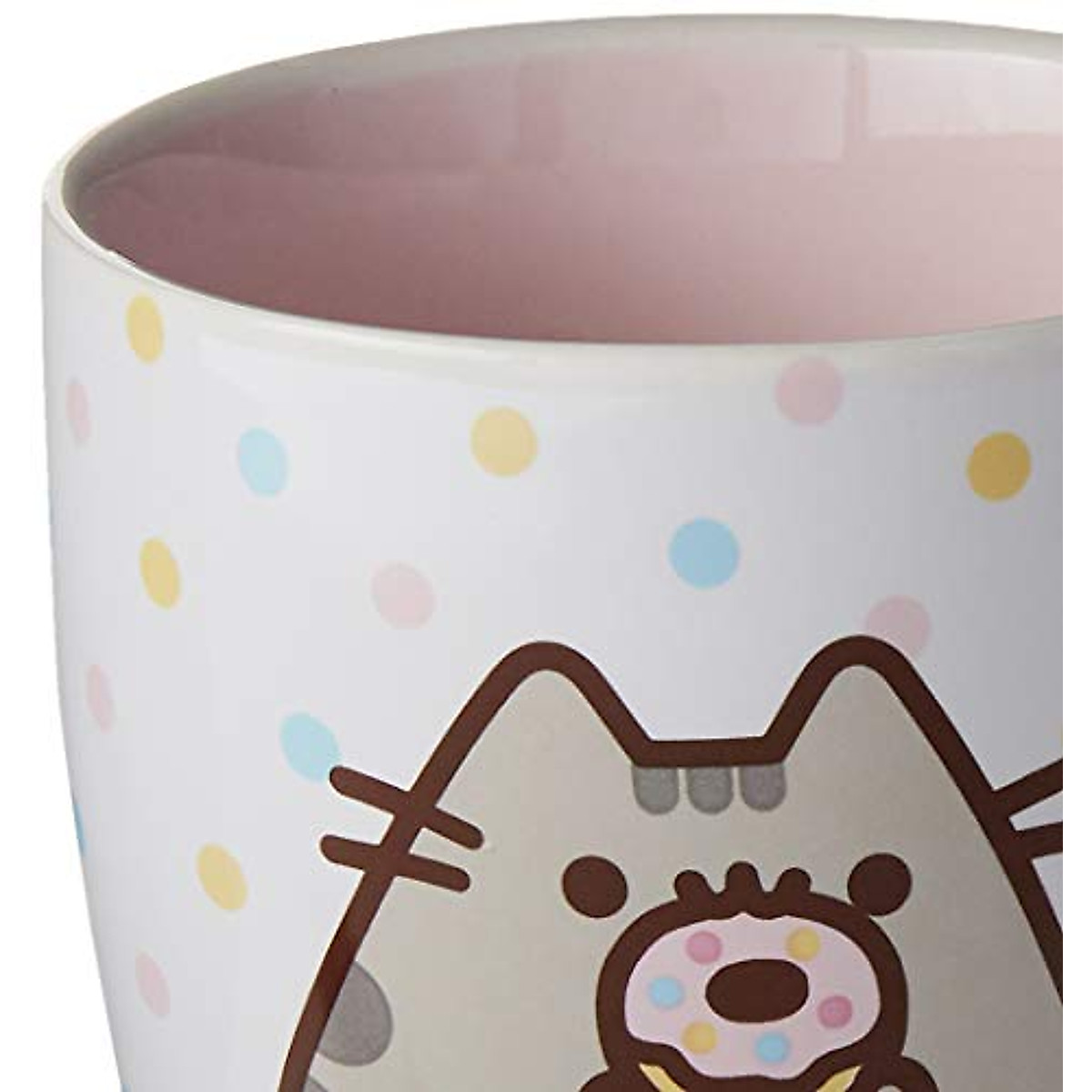 Pusheen by Our Name is Mud “Donut” Stoneware Coffee Mug, Pink, 12 oz.