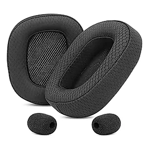 TaiZiChangQin Ear Pads Ear Cushions Mic Foam Kit Earpads Replacement Compatible with Logitech G430 G431 G432 G433 G332 Headphone ( Upgrade Fabric )