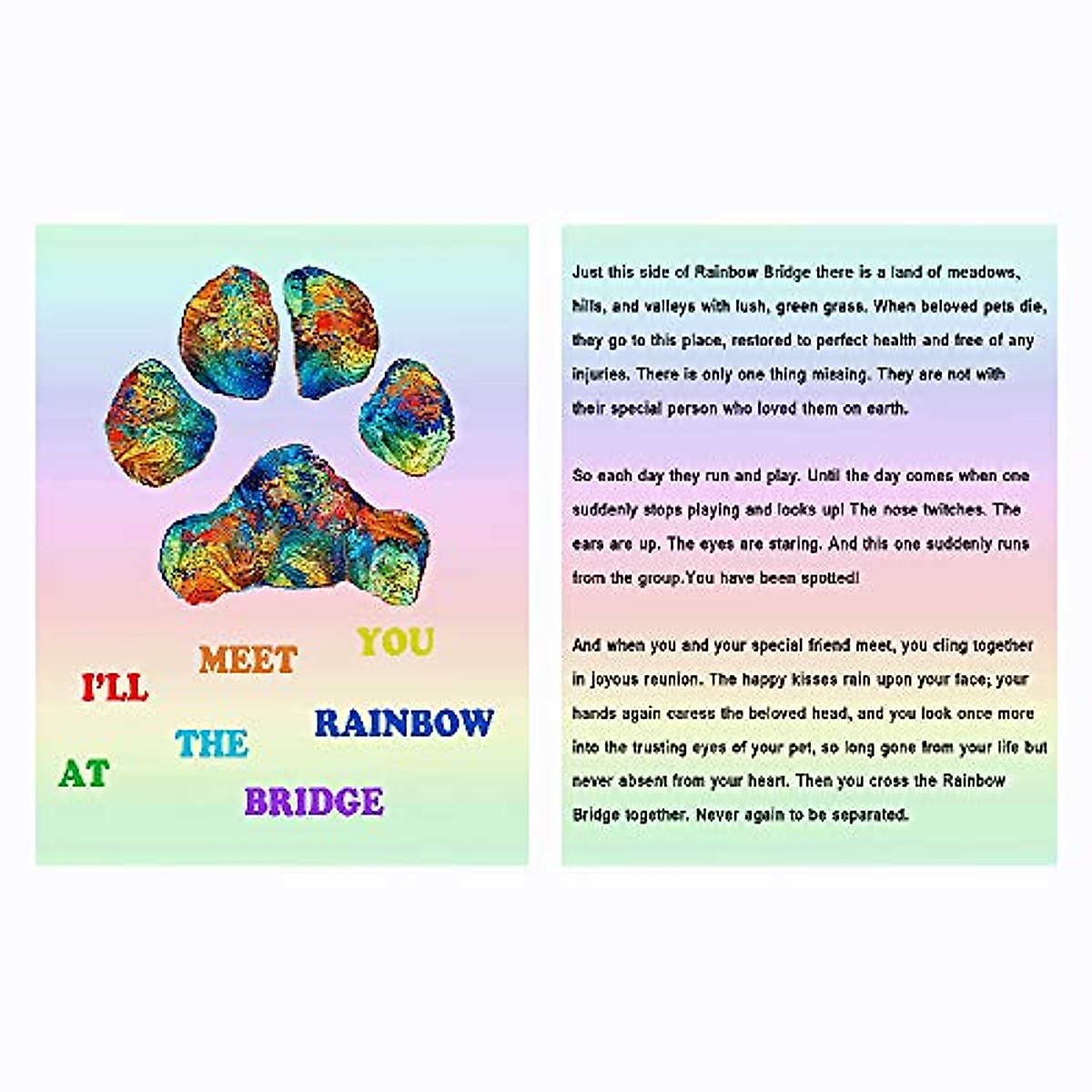 COZYMATE Rainbow Bridge Pet Memorial Gift Lava Bead Bracelet in Memory of Dogs Cats