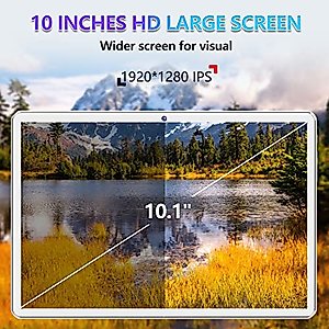 𝟮𝟬𝟮𝟯 𝗟𝐚𝐭𝐞𝐬𝐭 Tablet 10.1" Octa-Core Android 11 Tablet, 64GB Storage Tablet with Keyboard, Stylus, Dual 13MP+5MP Camera, WiFi, Bluetooth, GPS, 512GB Expand Support, IPS Full HD Display(Sliver)