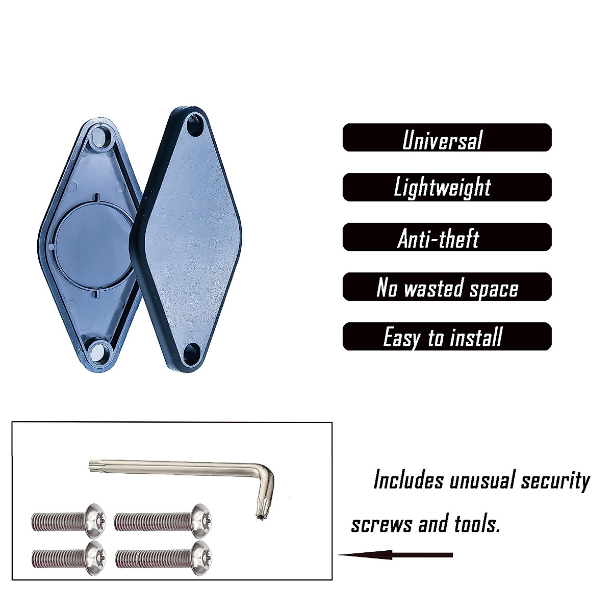 AirTag Bike Mount Hidden for Airtag with Anti-Theft Screws Airtag Bike Holder Case Waterproof Bicycle GPS Tracking Accessories (Black-B)