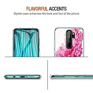 Eouine Xiaomi Redmi Note 8 Pro Case, Phone Case Transparent Clear with Pattern Ultra Slim Shockproof Soft Gel TPU Silicone Back Cover Bumper Skin for Xiaomi Redmi Note 8 Pro (Pink)