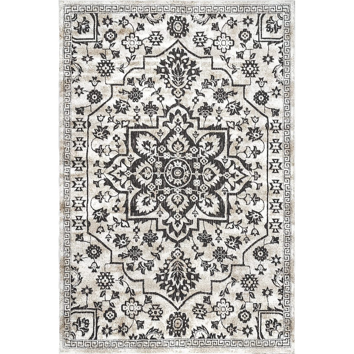nuLOOM Cassy Floral Medallion Area Rug, 4x6, Grey