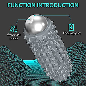 Mini Vibration Foam Roller, 4 Speed, Mini Massage Ball, Gifts for Women, mom,Father, Quickly Relieve The Fatigue of Various Parts of The Body, Muscle Aches, Recovery After Exercise Deep