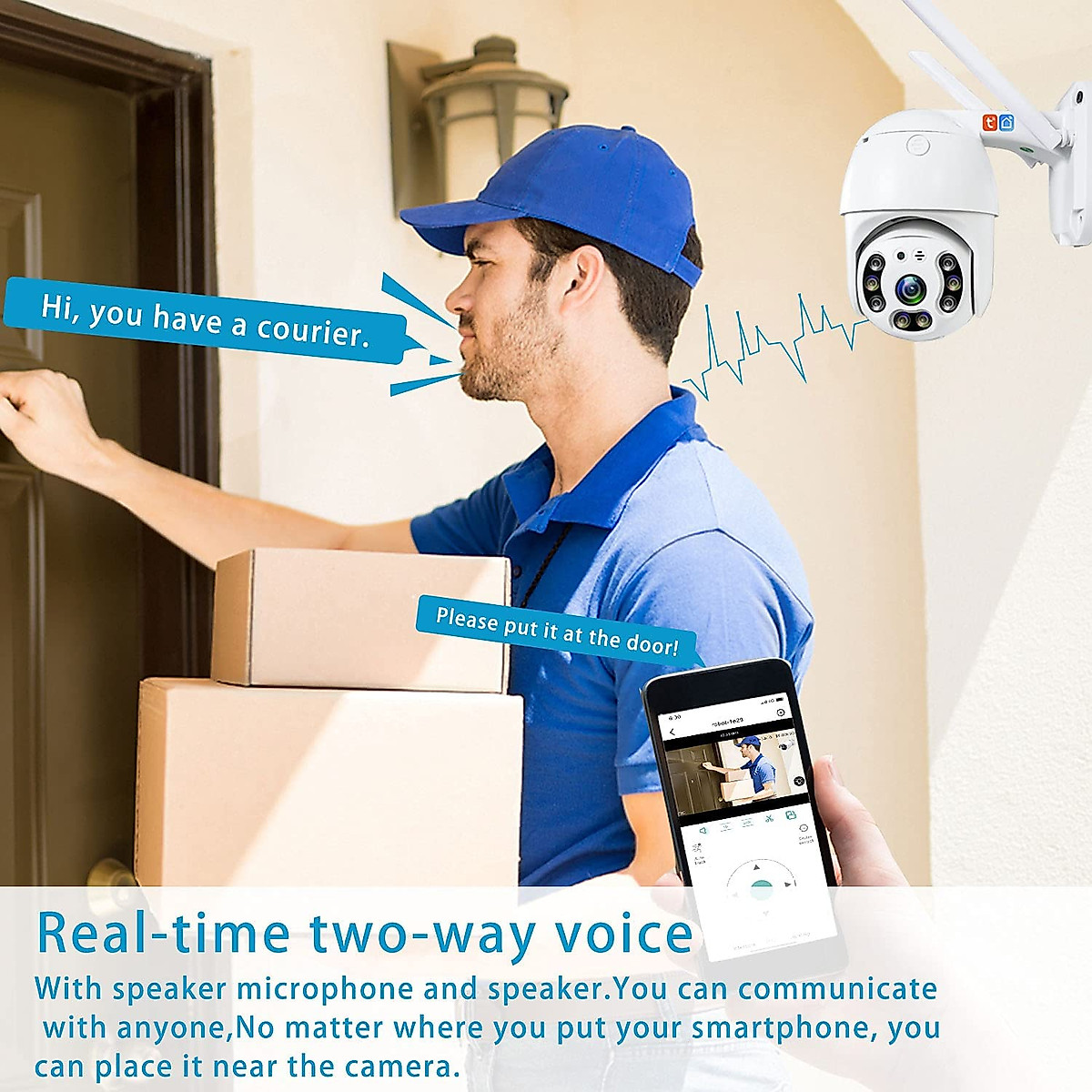 Sunrain Wireless 5G Outdoor Security Camera, HD 1080P Waterproof Surveillance Camera with Motion Detection PTZ Speed Dome Night Vision 2-Way Audio,Support Dual Band 2.4G/5G WiFi