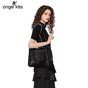Angel Kiss Crossbody Bags Shoulder Bags and Handbags for Women Multi Pocket Daily Soft Hobo Purses Medium Size
