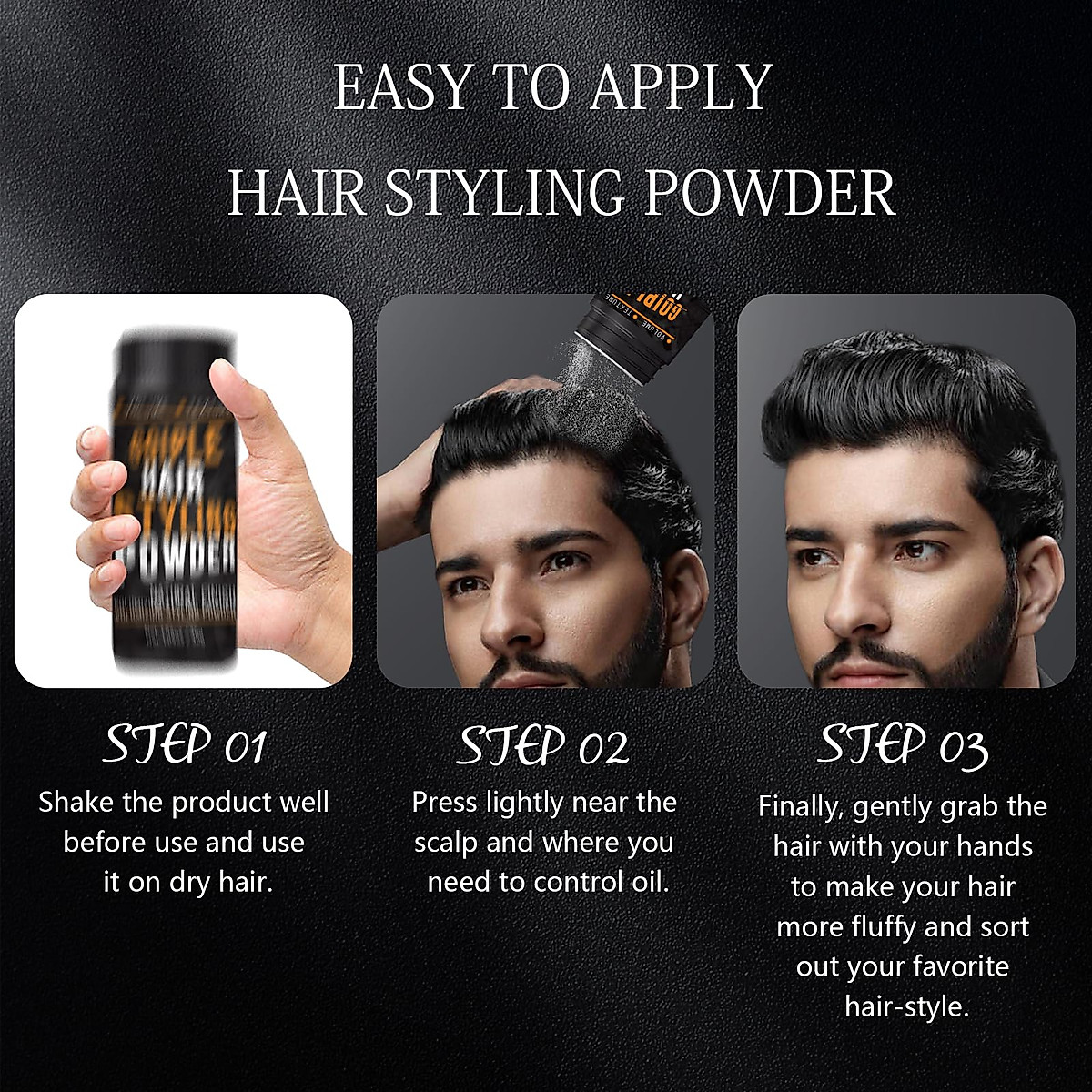 Hair Styling Natural Look Volumizing & Texturizing Hair Powder with Flexible Hold - 1.05oz Easy to Apply Texture Powder for Men, No Oil/Greasy/Residue
