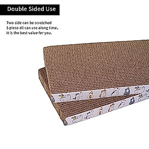 Engelalike 5 Packs cat Scratch pad Reversible Scratcher Cardboard for Indoor Cats Sleep Play and Grind Claws