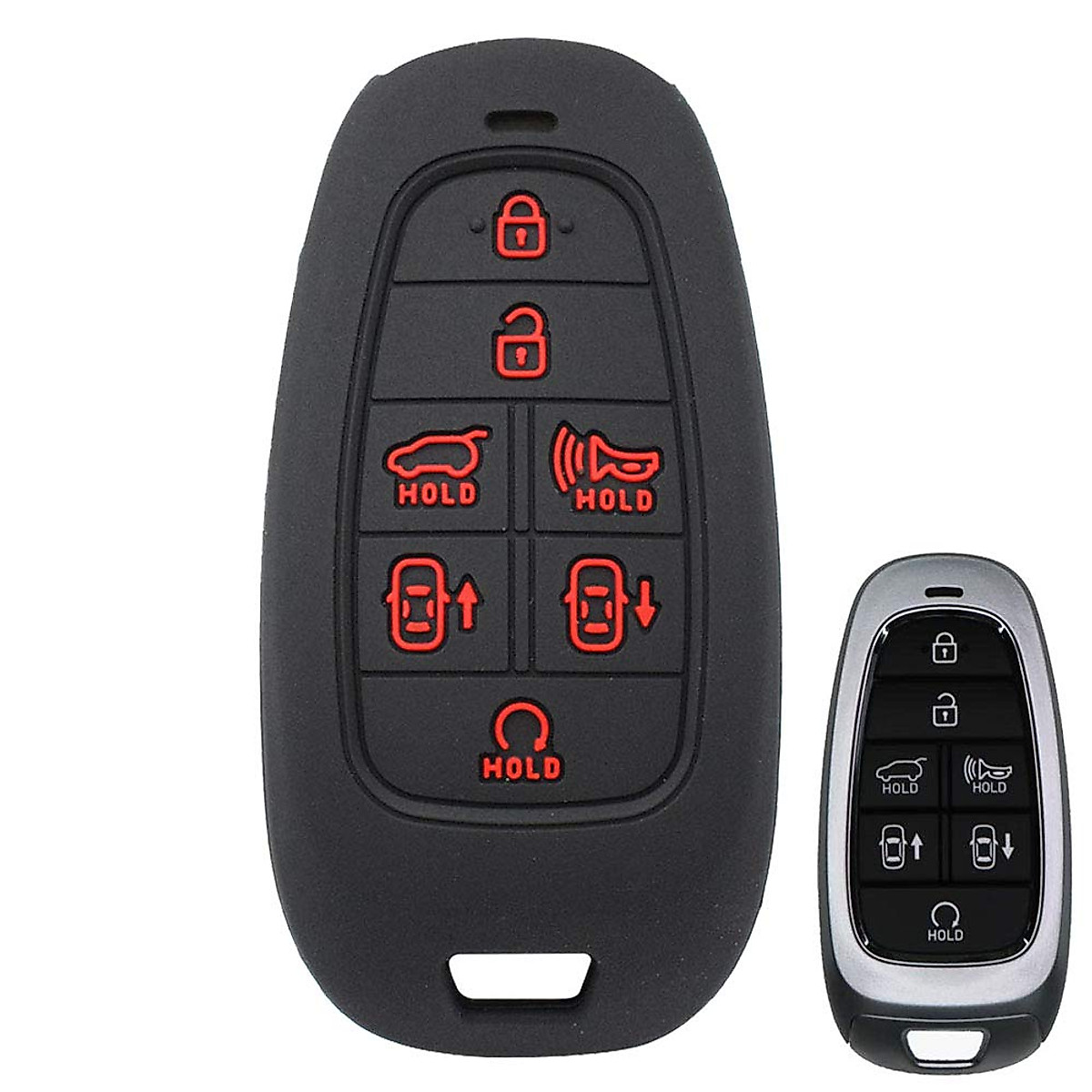 Silicone Key Case Fob For Hyundai Nexo Sonata 2019 2020 Keyless Remote Key Cover Shell Skin Sleeve Protector