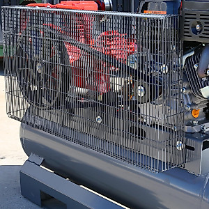 XtremepowerUS 13.0HP Horizontal Air Compressor Tank 30 Gallon Horizontal Tank Gas-Powered 3-Cylinder Service Truck Mount