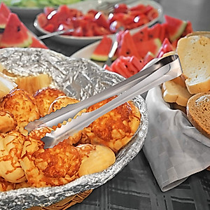 10 Pieces Ice Tongs Stainless Steel Tongs Sugar Ice Food Tongs Sawtooth Food Serving Kitchen Tongs for Serving Restaurant Hotel Ice Bucket, 7.5 Inch