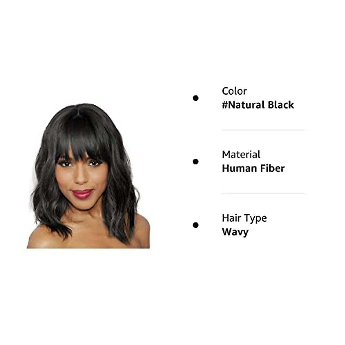 forfeels Short Wavy Black Wig with Bangs Bob Short Charming Curly Wavy Wig Women Synthetic Natural Looking Heat Resistant Fiber Hair for Women (14inch)