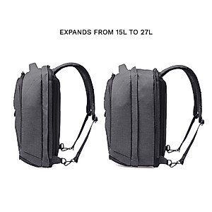 Knack Series 1 Laptop Backpack Fits up to 13 Inch - Knack Bags Carry-On Backpack, TSA Approved, Expandable Travel Backpacks (Savile Gray, Small)