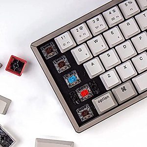 Keychron K6 65% Compact 68-Keys Aluminum Frame Wireless Mechanical Keyboard for Mac, Bluetooth, Multitasking, Wired Gaming Keyboard for Windows Non-Backlit with Keychron Blue Switch