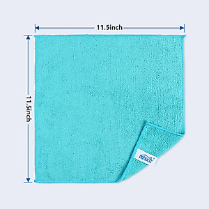HOMEXCEL Microfiber Cleaning Cloth,12 Pack Cleaning Rag,Cleaning Towels with 4 Color Assorted,11.5"X11.5"(Green/Blue/Yellow/Pink)