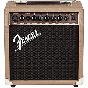 Fender Acoustasonic 15 Acoustic Guitar Amplifier Bundle with Instrument Cable, Picks, and Austin Bazaar Polishing Cloth