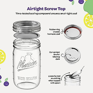 SEWANTA Wide Mouth Mason Jars 32 oz. (26) (12)