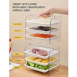 Removable Drawer Type Multi-layer Food Rack, Kitchen Drawer Type Cutlery Tray, Multi-layer Hot Pot Barbecue Tray, Stacked Multi-layer Cutlery Rack (Regular model-white-2 pcs)