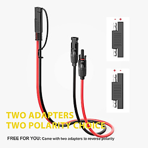 BougeRV Solar Connector to SAE Adapter (Solar to SAE (2 Packs))