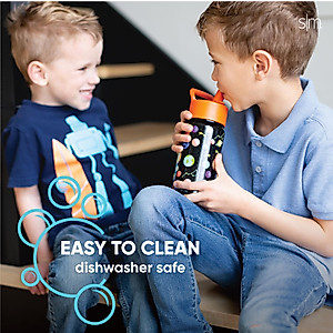 Simple Modern Kids Water Bottle with Straw Lid | Insulated Stainless Steel Reusable Tumbler for Toddlers, School | Summit Collection | 14oz, Wheels Up