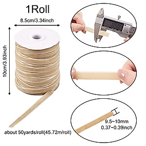 Pandahall 50 Yards Velvet Ribbon 3/8Inch Wide Single Face Velvet Ribbon Roll with Spool for Gift Wrapping Decoration Party Wedding Arts Crafts (Dark Khaki)