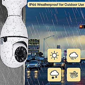 ORLMA Wireless WiFi Light Bulb Camera, 360 Degree E27 Bulb Security Camera Outdoor, Home Cameras with Human Motion Detection and Alarm (1PCS)