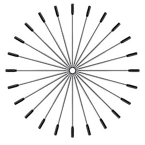 HeTaoCat Red Ink Refill Pack of 5, Replaceable Ballpoint Pen Refills, Medium Point Metal Refil (Black)