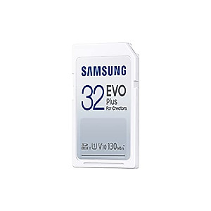SAMSUNG EVO Plus Full Size 32 GB SDHC Card 130MB/s Full HD & 4K UHD, UHS-I, U1, V10 (MB-SC32K/AM)