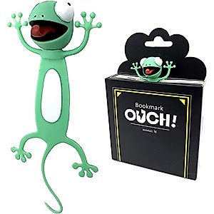 3D Cartoon Animal Bookmark Lovely Fun Cute Bookmarks PVC Animal Bookmark Squashed Animals Reading Bookmark Stationery Presents Party Favors Great Gift Ideal for Kids and Students - Gecko
