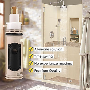 Shower Cartridge for 1222 & 1222B, with Puller and Retainer Clip, Bath Valve Replacement Tub Shower Parts Repair Kit, One Handle Bathtub Faucet Rebuild Kit with Removal Tool