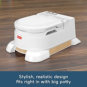 Fisher-Price Home Decor 4-in-1 Potty – Modern Infant to Toddler Potty Training Toilet and Step Stool with Removable Potty Ring, HBX68