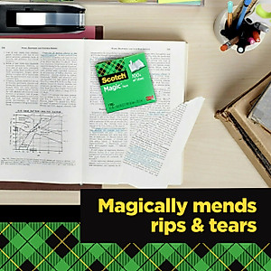 Scotch Magic Tape, 20 Rolls, Numerous Applications, Invisible, Engineered for Repairing, 3/4 x 1000 Inches, Boxed (810K20)