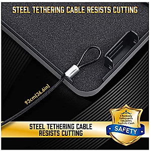 HORUSDY Lock box for Guns and Valuables,Portable Security Case Lock Box Safe with Combination Lock