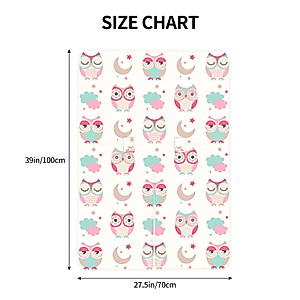 Rutiea Cartoon Owls Birds Pattern Car Seat Cover for Babies, Peekaboo Opening Minky Carseat Canopy Stroller Cover for Newborn, Mom Nursing Breastfeeding Covers, Blanket for Infant Toddler