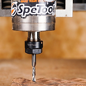 SpeTool 5PCS Compression Router Bits 1/4 inch Shank 1/4" Cutting Diameter ,Carbide UP Down CNC Router Bits Set Wood Router End Mills Carving Slotting Edge Cutting